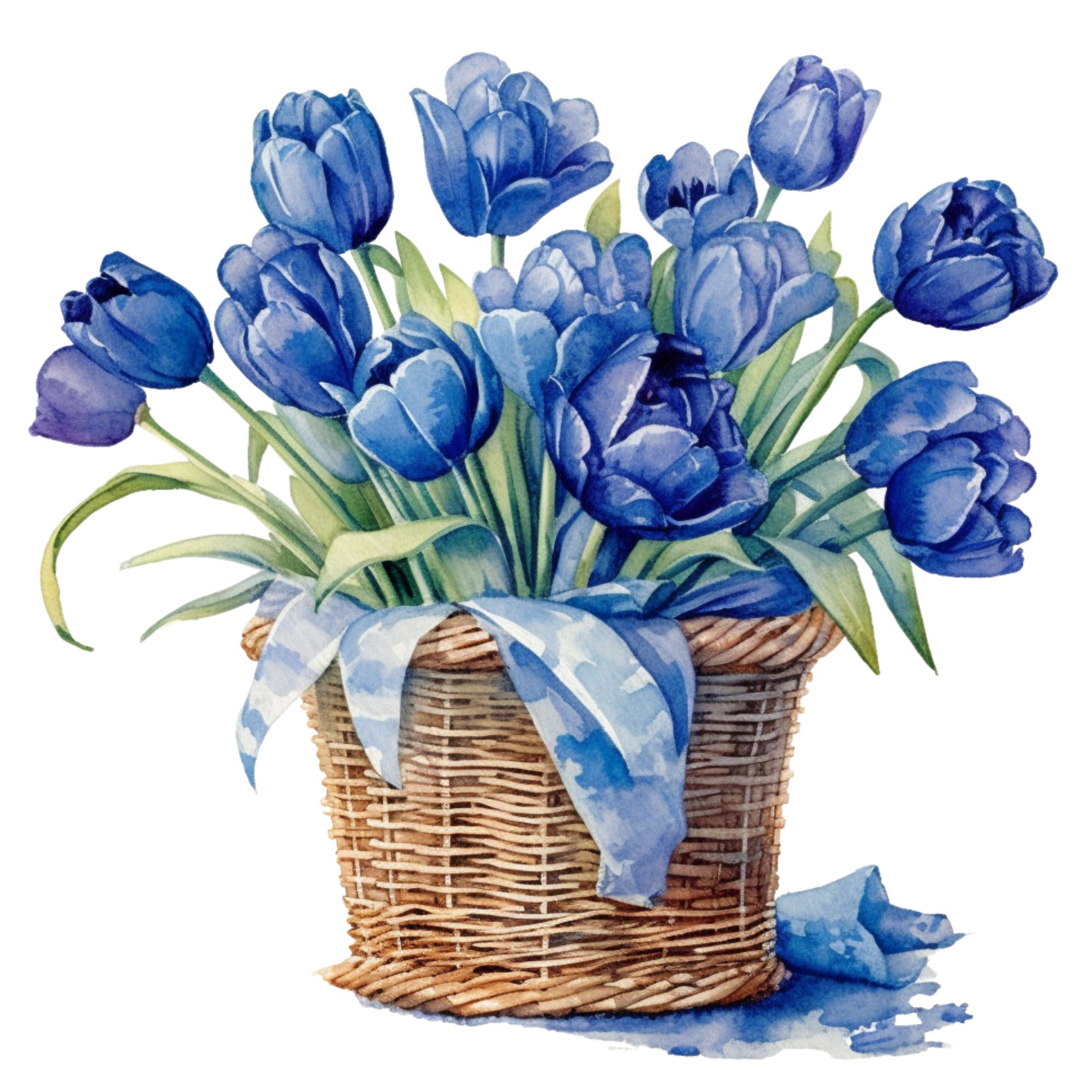 Blue Tulip Clipart Bundle High-resolution PNG Files Instant - Etsy