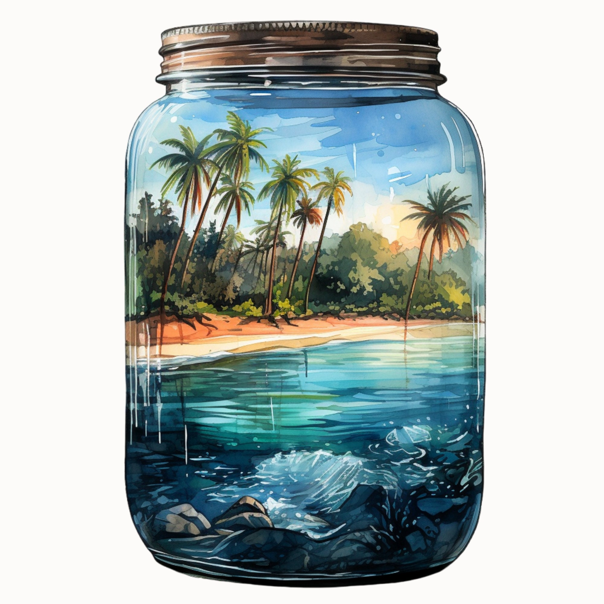 Tropical Beach in a Jar PNG Clipart Bundle for Personal & - Etsy