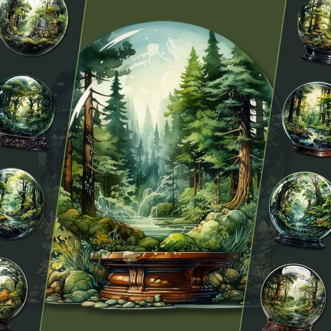 Magical Forest in Crystal Ball PNG Clipart Bundle – for Personal ...