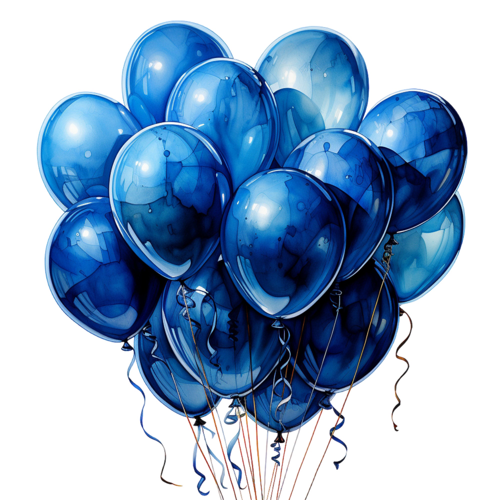 Royal Blue Balloon PNG Clipart Bundle for Personal & - Etsy