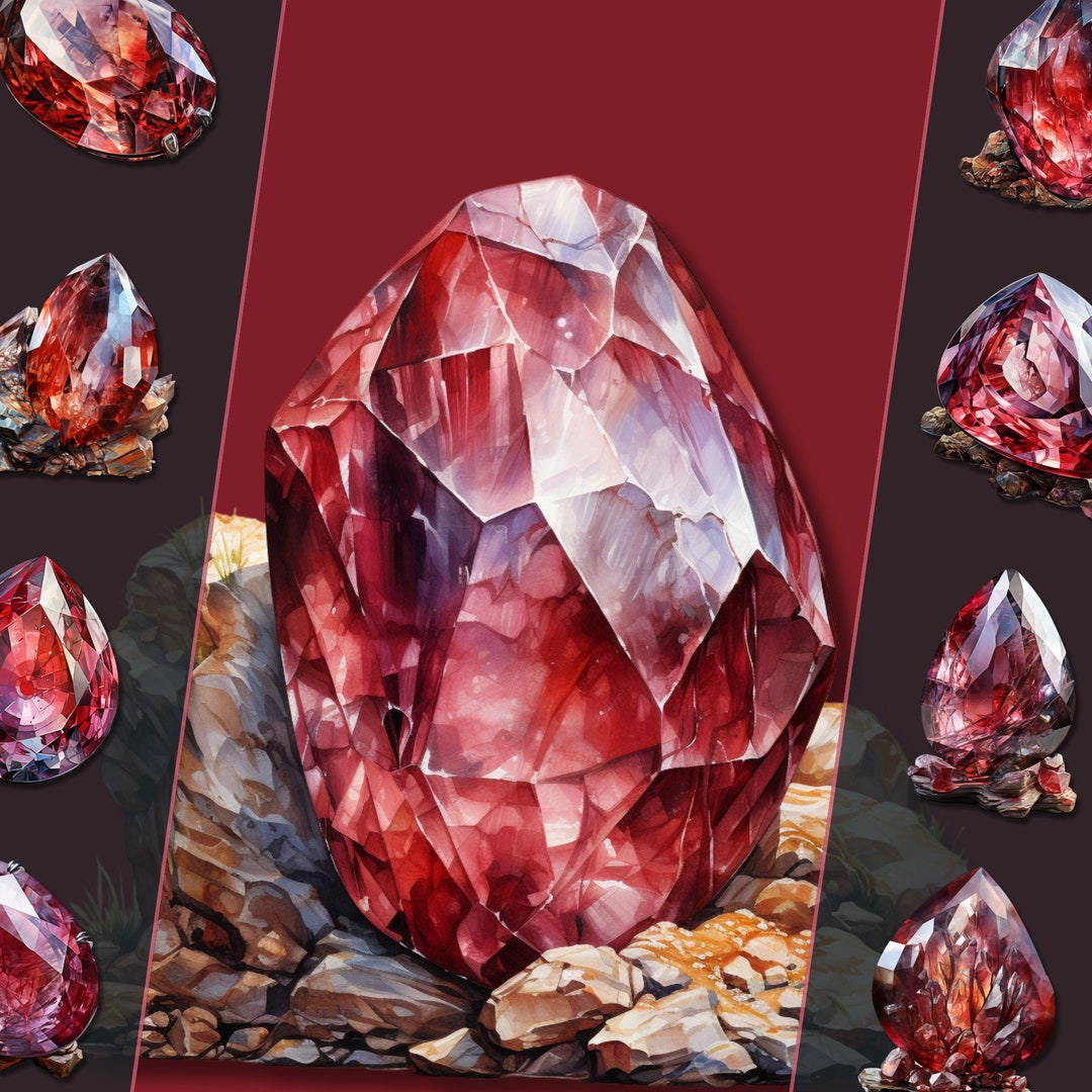 Garnet Gemstone PNG Clipart Bundle – for Personal & Commercial Use ...