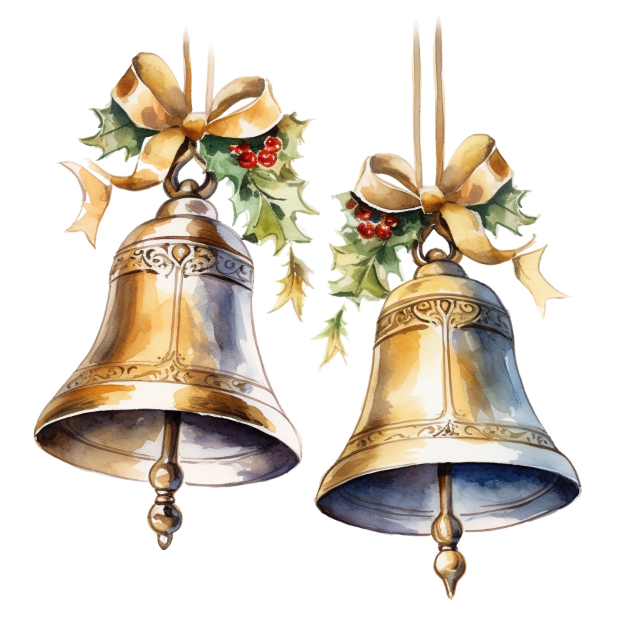 Christmas Bells Clipart Bundle PNG Ideal for Digital Art - Etsy