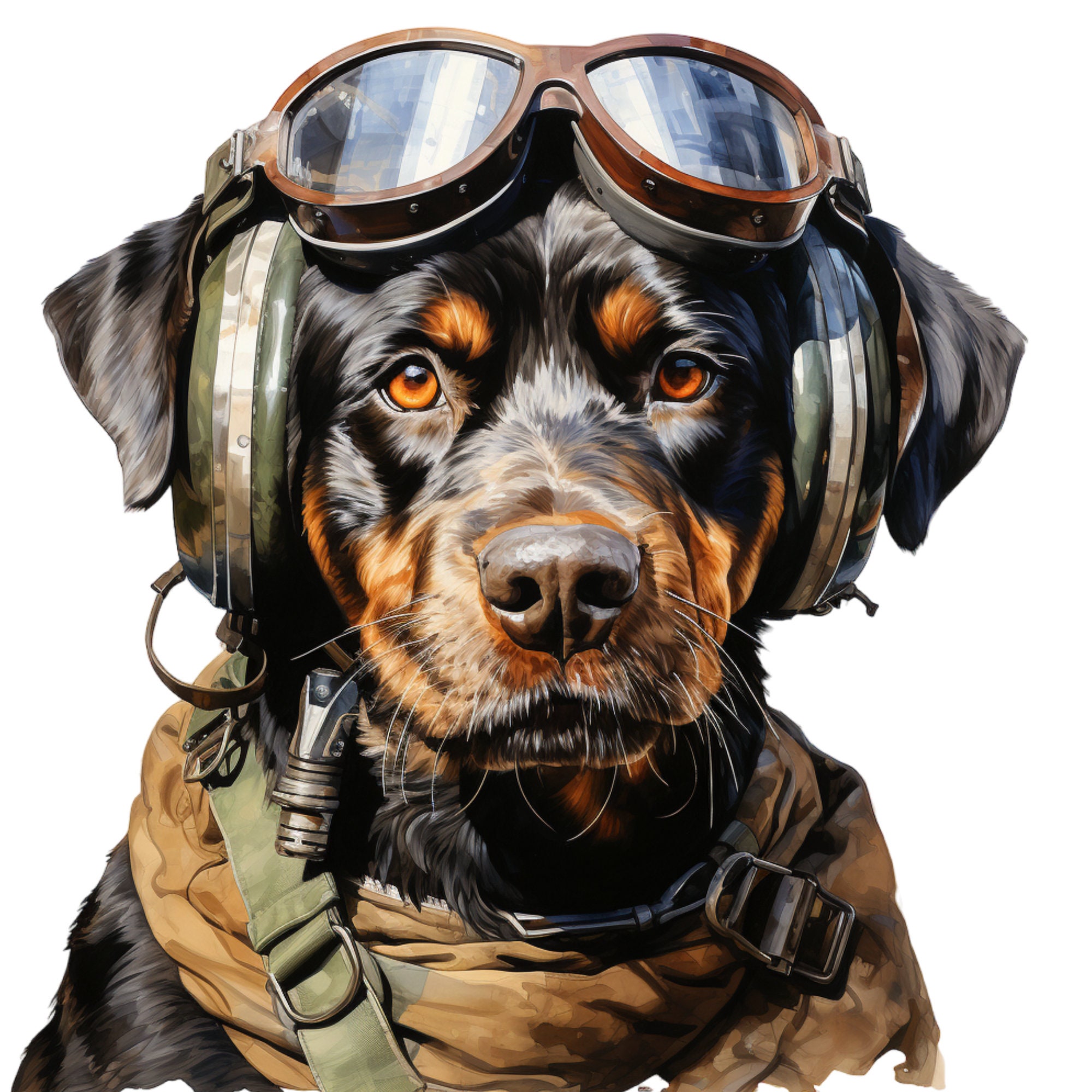 Puppy Pilot Dog Clipart Bundle, PNG, Ideal for Digital Art, Junk ...