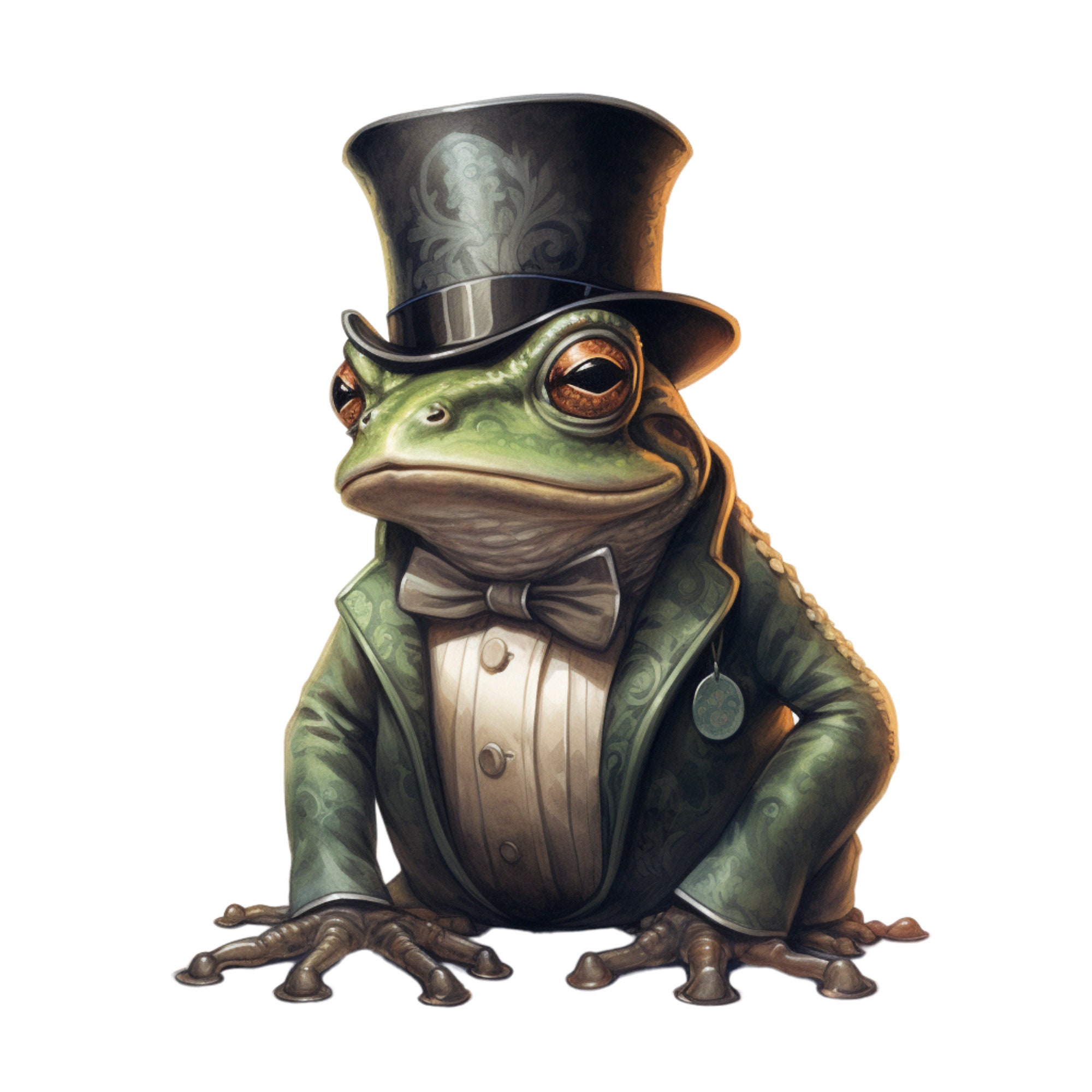 Top Hat Frog Clipart Bundle, PNG Format, Artistic Creations, Junk ...