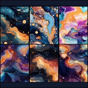 Celestial Agate Seamless Patterns Bundle, Mystical 400 DPI, 10x10 Inch ...