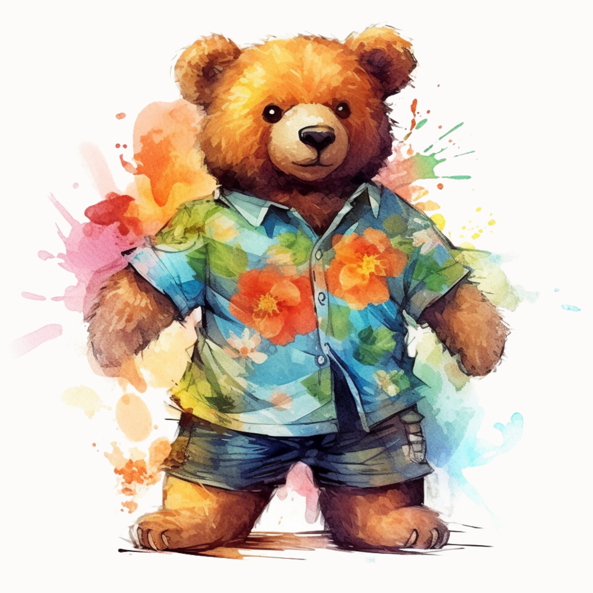 Aloha Teddy Bear Clipart Bundle High-resolution PNG Files - Etsy