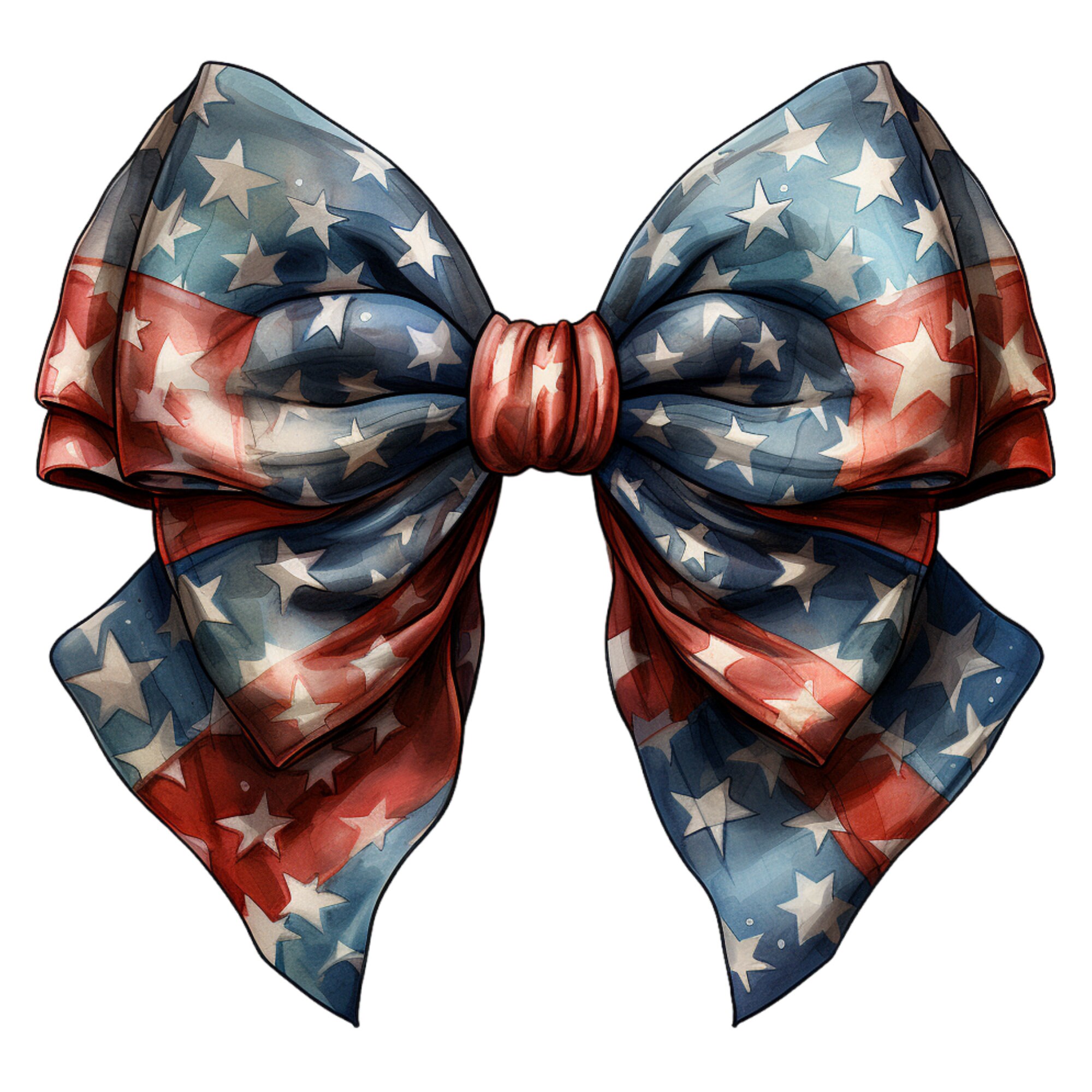 American Flag Bow Clipart Bundle Transparent Background, Patriotic ...
