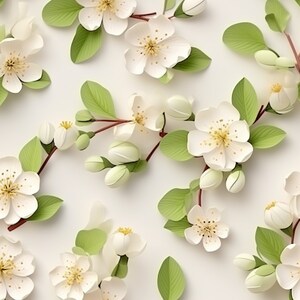 Apple Blossom Papercraft Inspired Seamless Patterns Bundle, 400 DPI ...