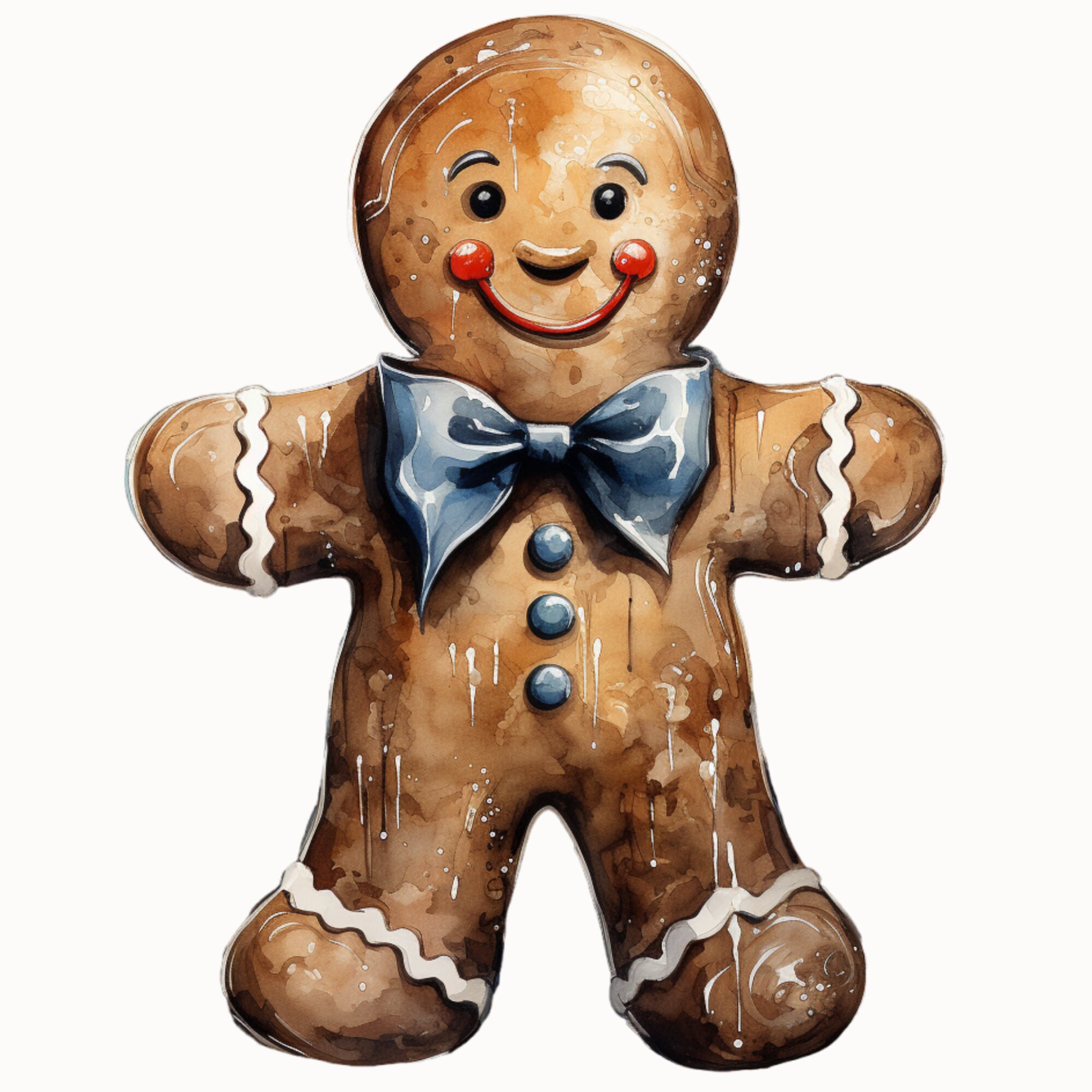 Christmas Gingerbread Man Clipart Bundle PNG Files for - Etsy