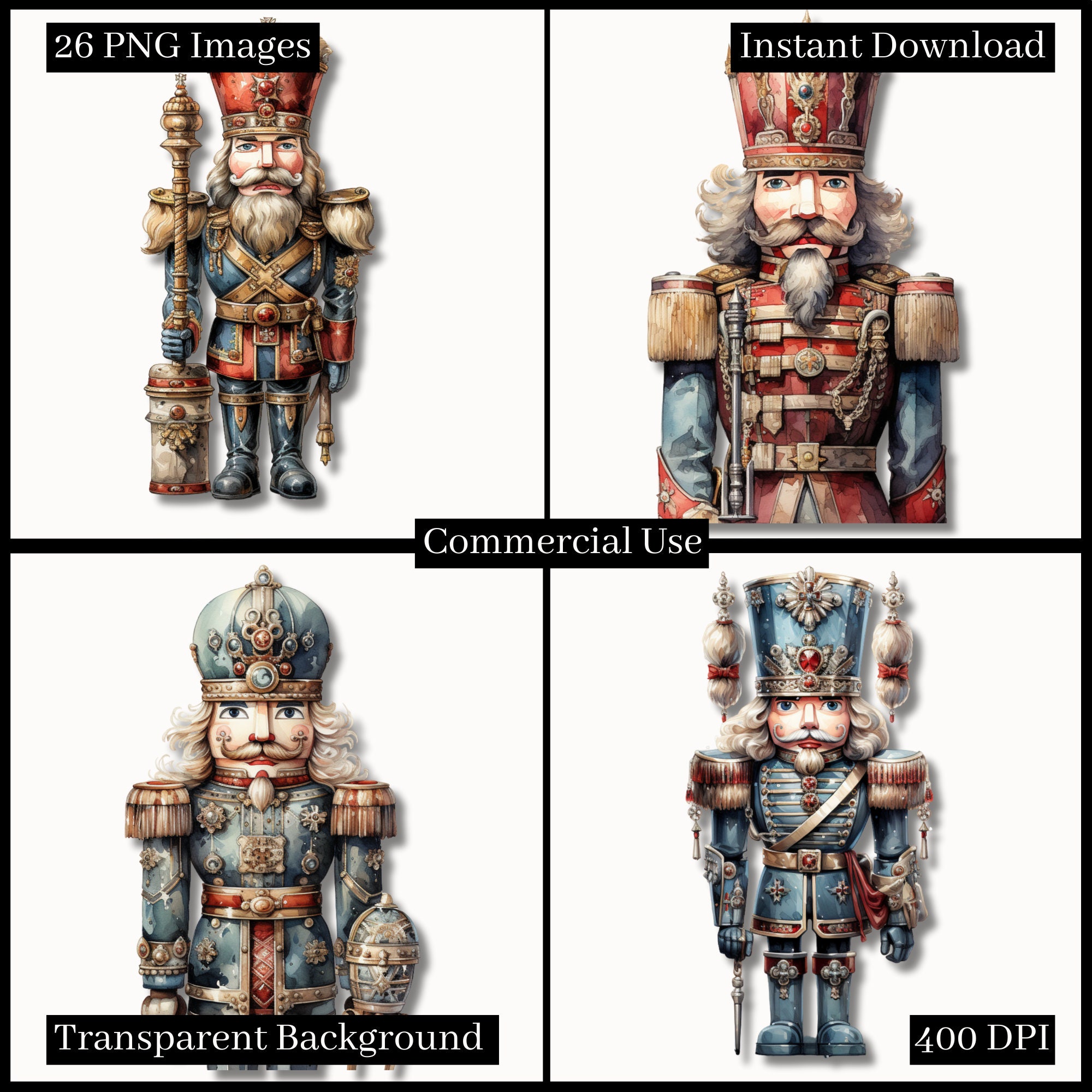 Christmas Nutcracker Clipart Bundle Festive Holiday - Etsy