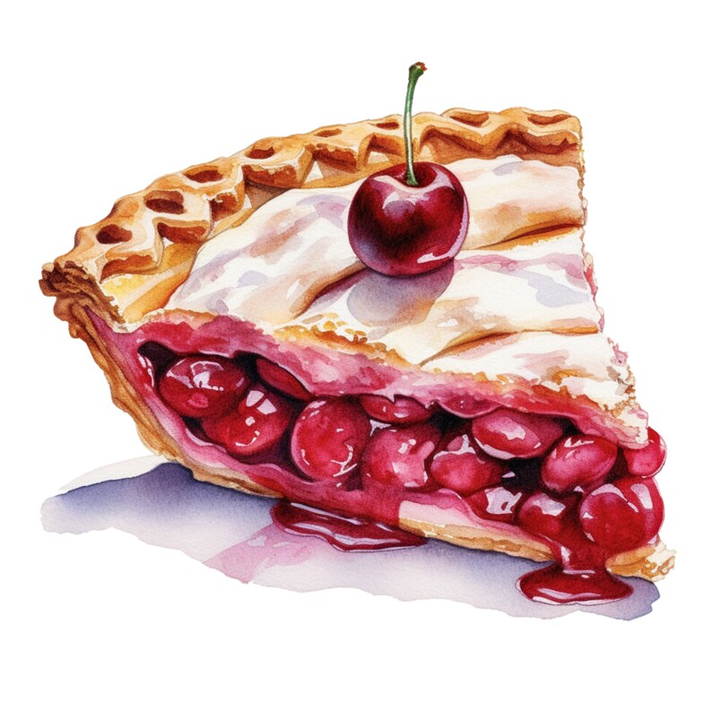 Cherry Pie Clipart Collection PNG Graphics Perfect for DIY - Etsy