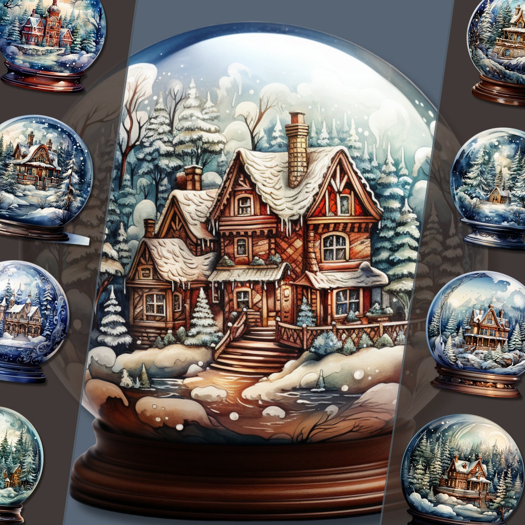 Christmas Snow Globe Clipart Bundle - PNG Files, for Personal and ...