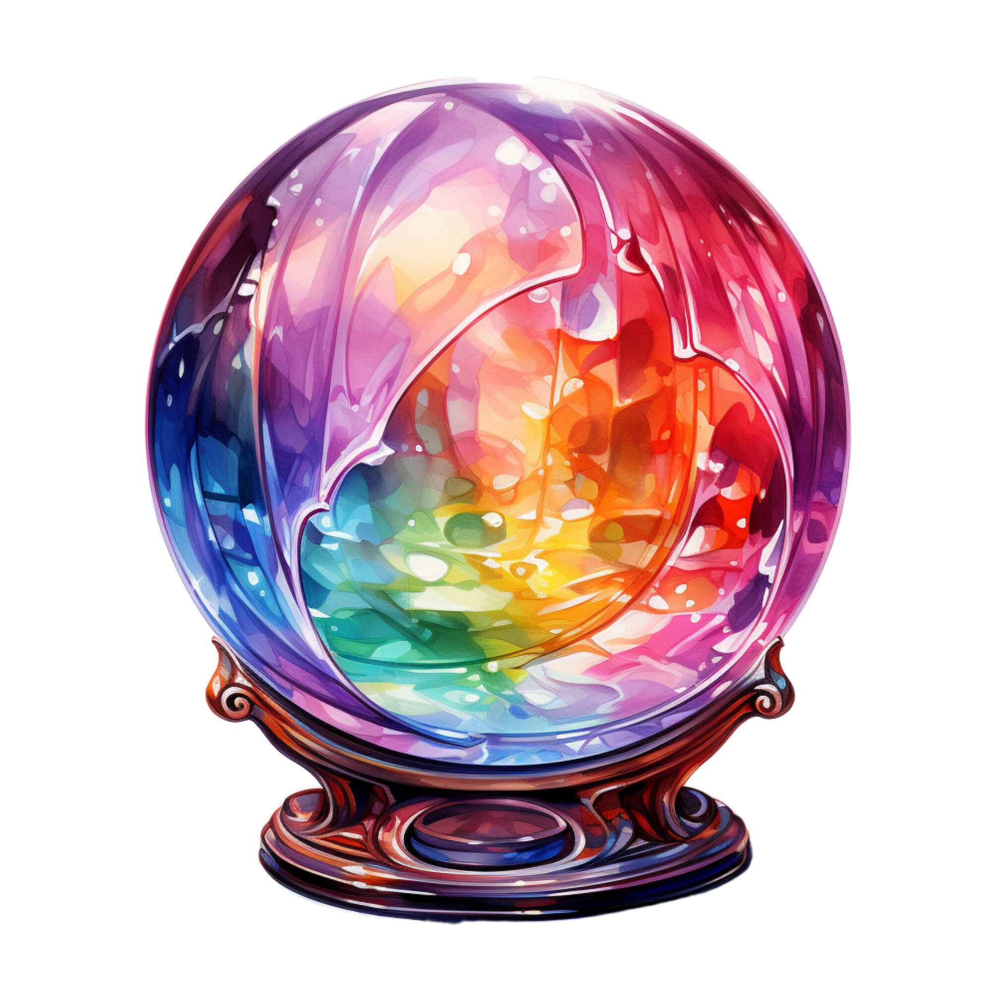 Magical Colorful Crystal Ball PNG Clipart Bundle for Personal ...