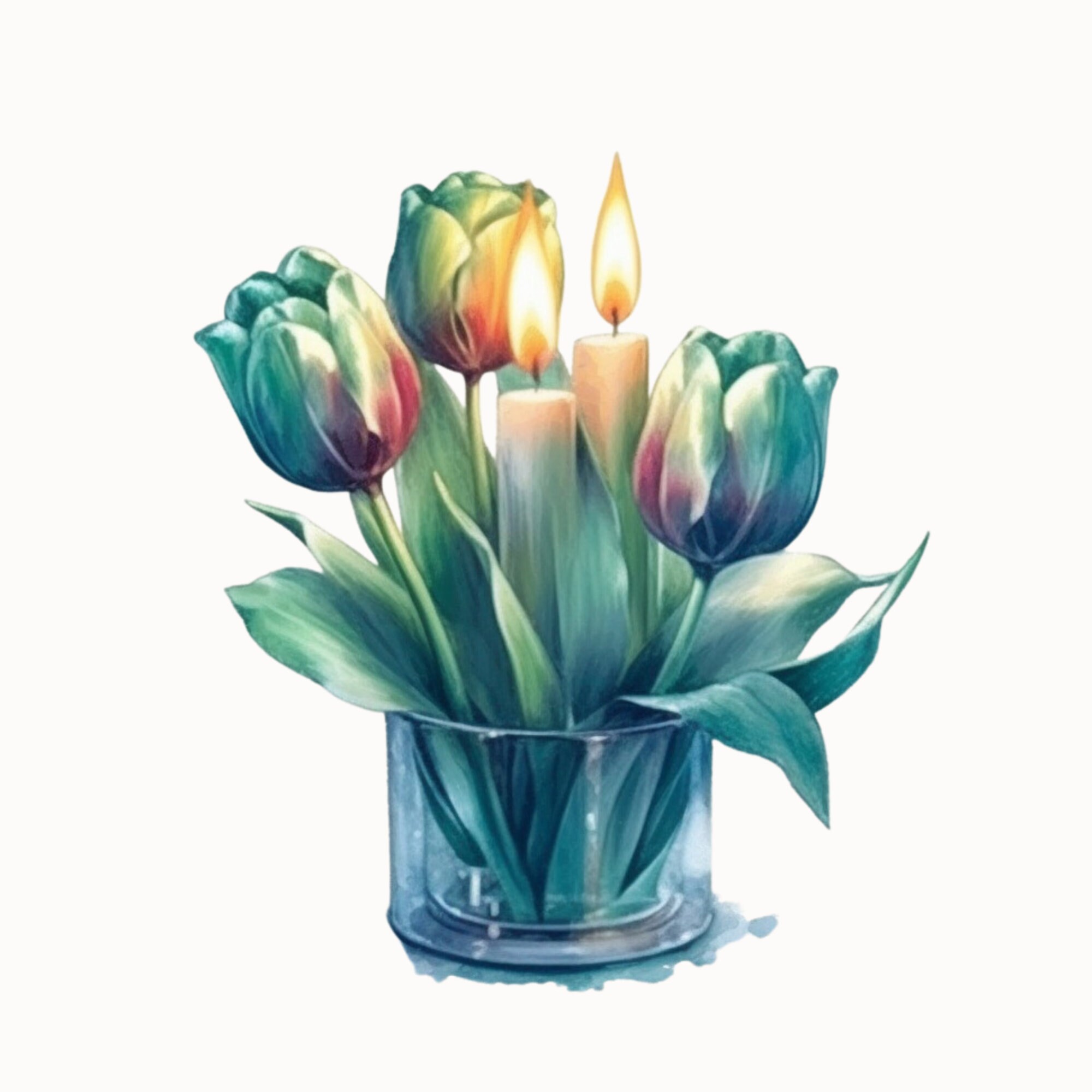 Teal Tulip Clipart Bundle High-quality PNG Files Instant - Etsy