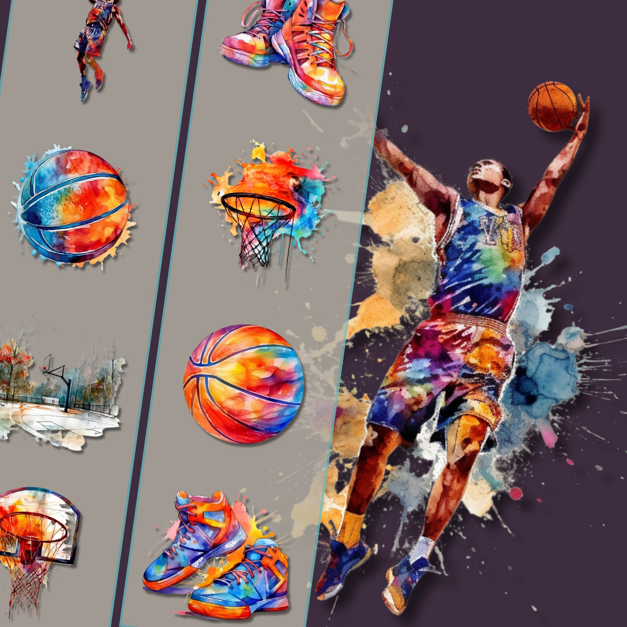 Basketball Clipart Collection PNG Graphics, Perfect for DIY Projects ...
