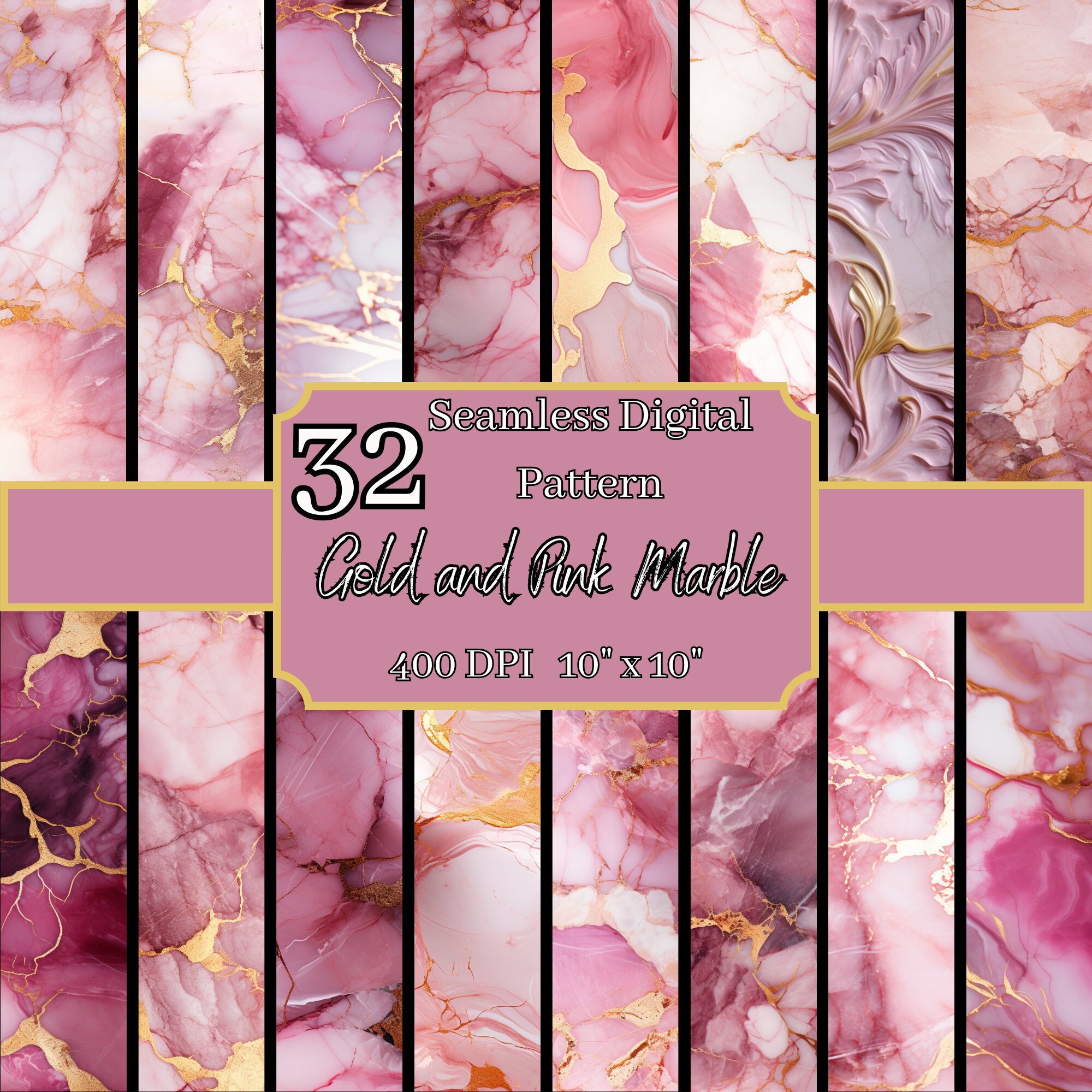 Gold and Pink Marble Seamless Patterns Bundle Chic 400 DPI - Etsy