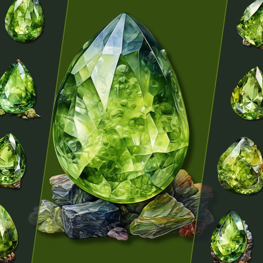 Peridot Gemstone PNG Clipart Bundle – for Personal & Commercial Use ...
