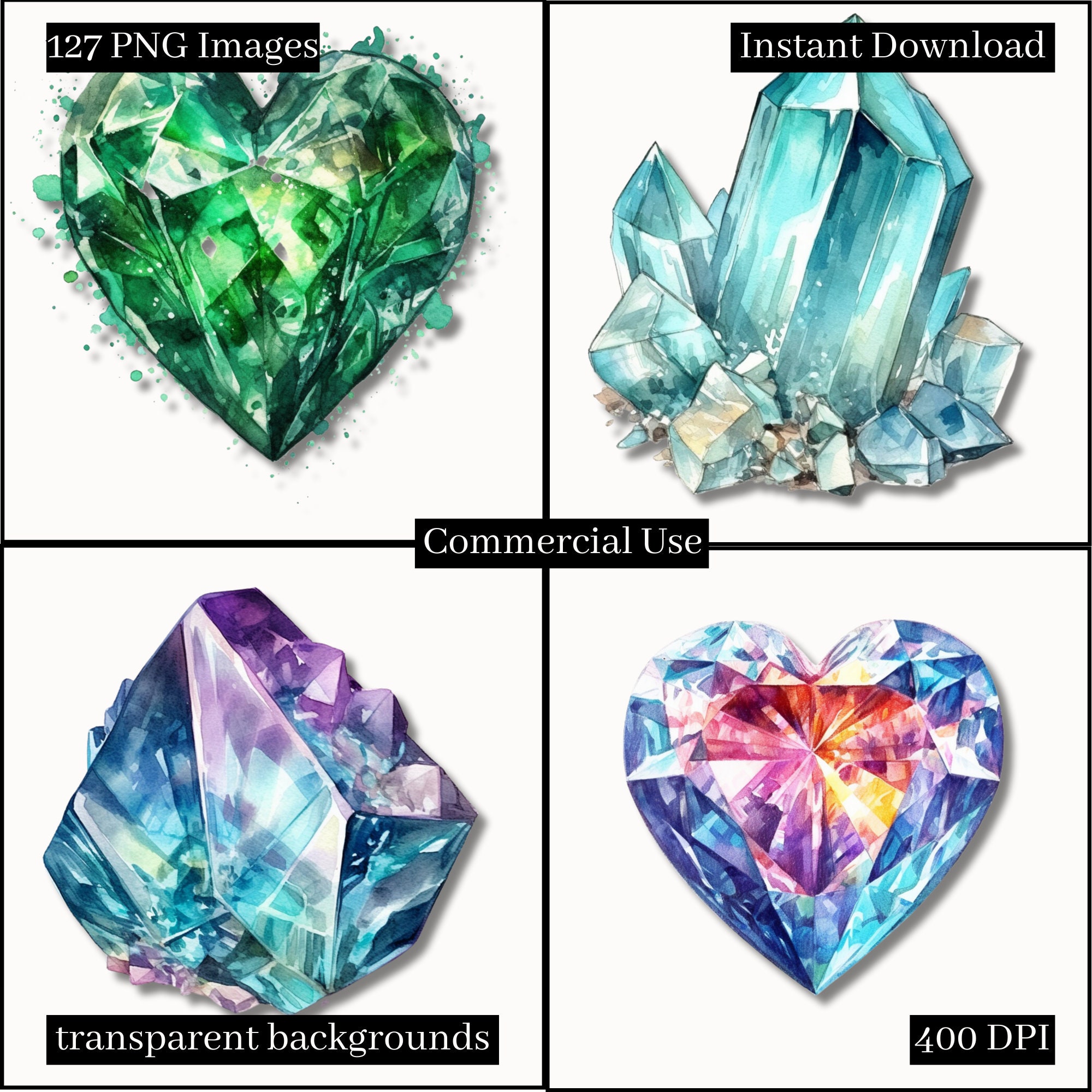 Birthstone Clipart Bundle Birth Month Gemstones, High-resolution PNG ...