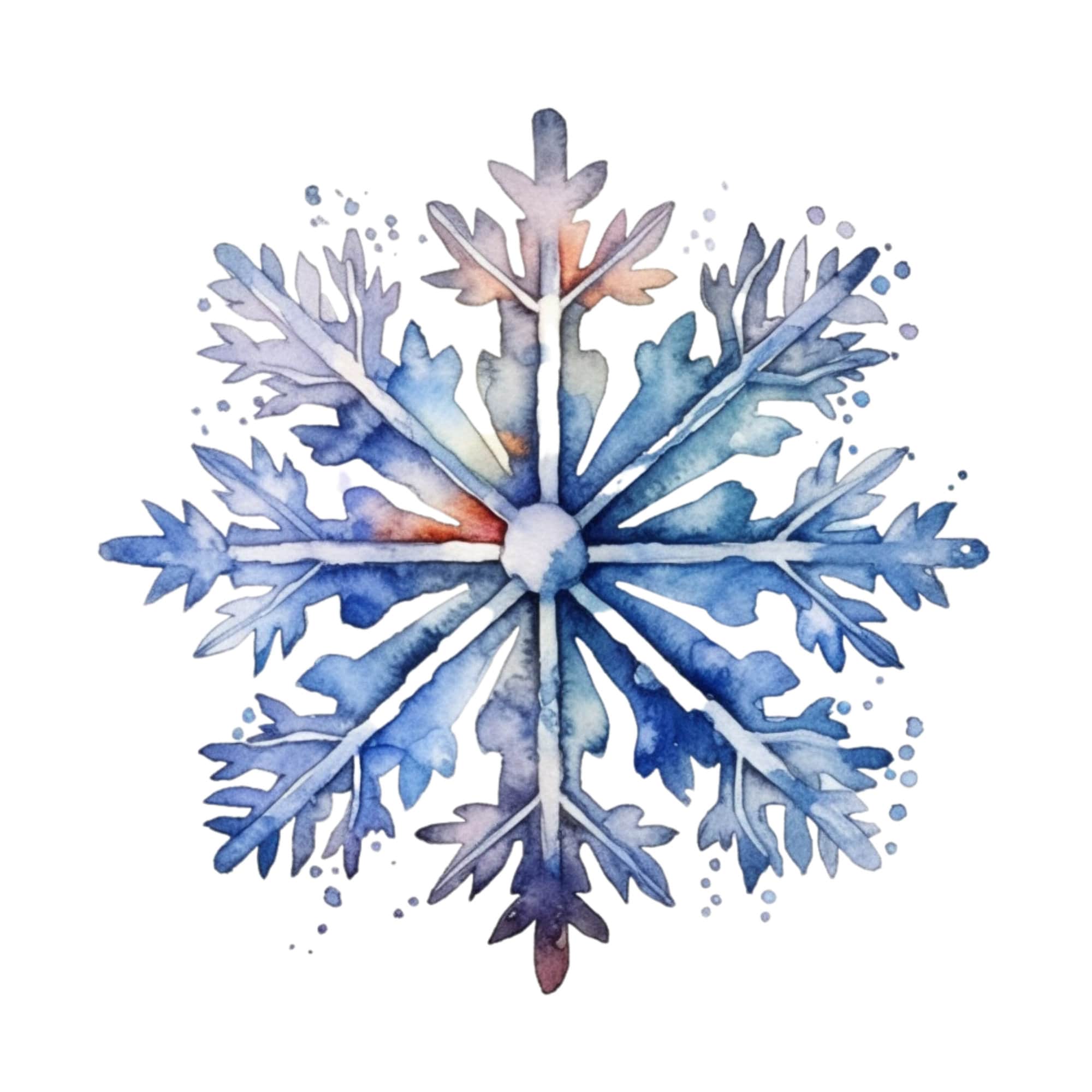 Snowflake Clipart Collection PNG Graphics Transparent - Etsy