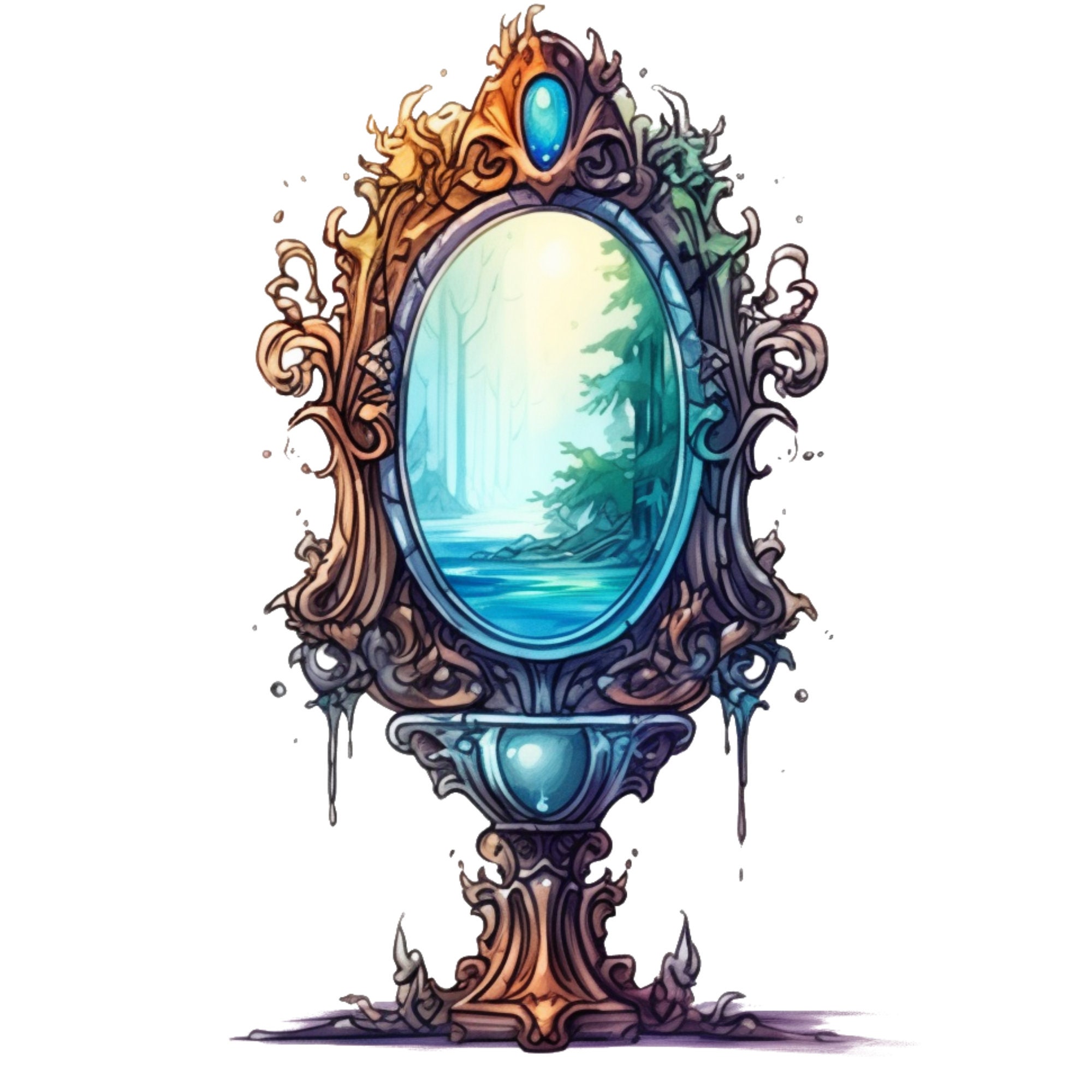 Magic Mirror Clipart Bundle Enchanting Reflections, High-resolution PNG ...