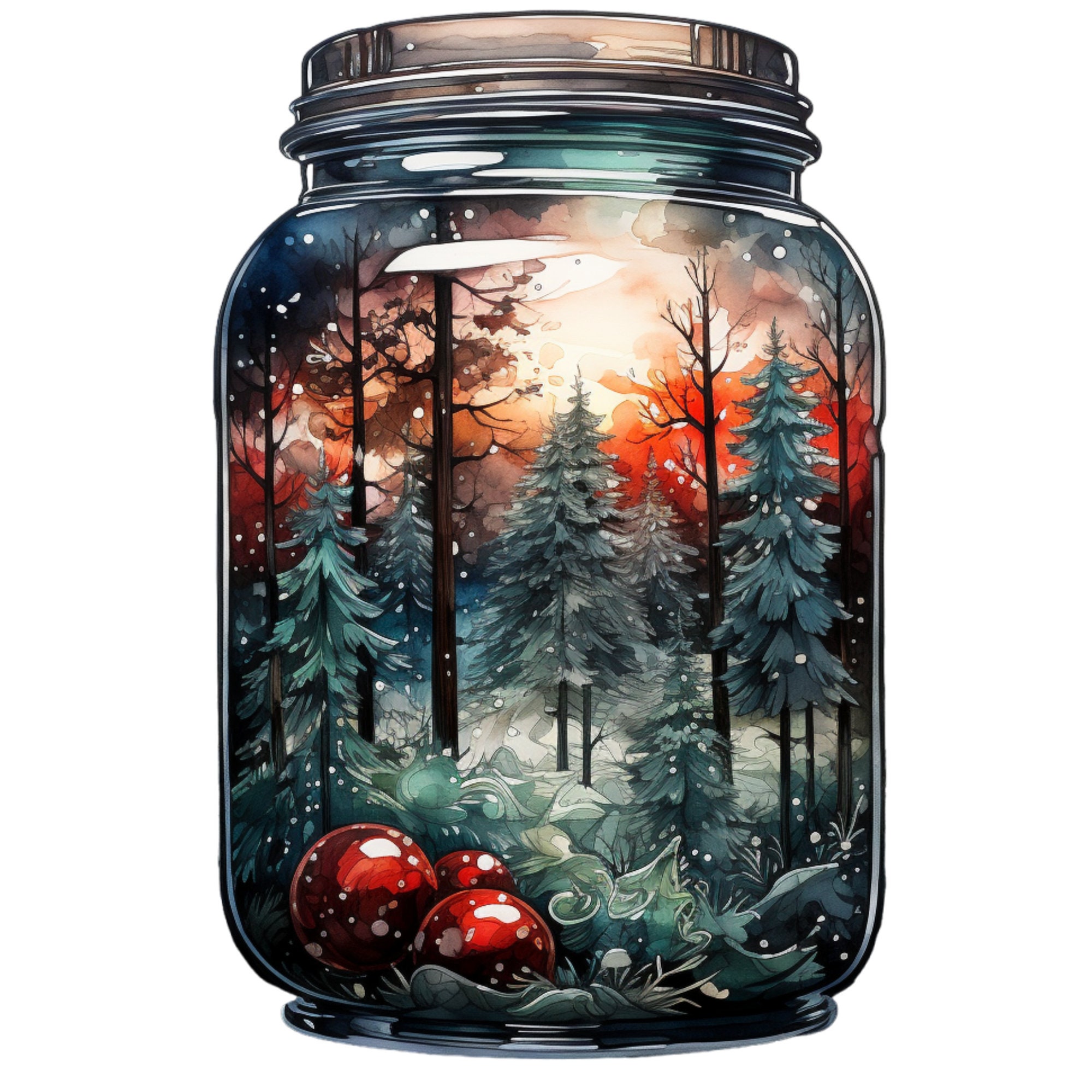 Christmas Magic in a Jar Clipart Bundle PNG Format Artistic - Etsy