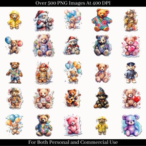 Teddy Bear Themed Mega Bundle: Over 500 High-resolution Images, 400 DPI ...