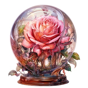 Magical Rose in Crystal Ball PNG Clipart Bundle – for Personal ...