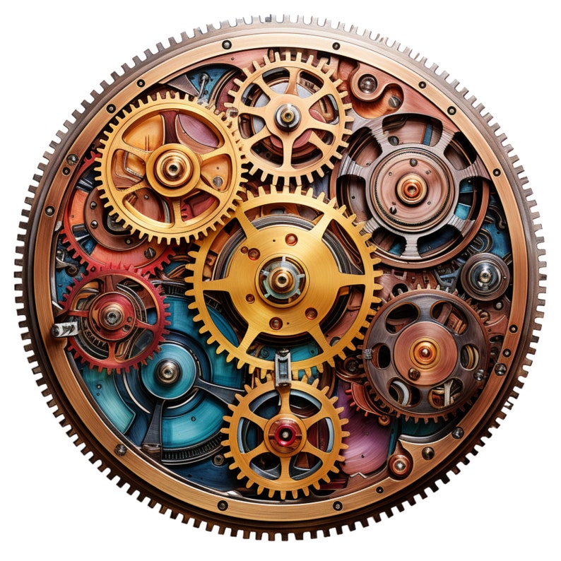 Steampunk Cogs and Gears Clipart Bundle Vintage Gear Illustrations, PNG ...