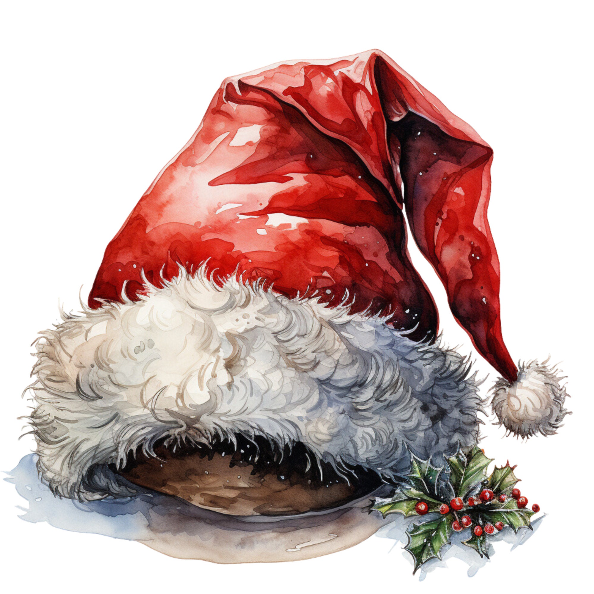 Christmas Santa Hat Clipart Bundle PNG Files for Personal - Etsy