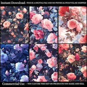 Roses Anime Inspired Seamless Patterns Bundle, High-resolution 400 DPI ...
