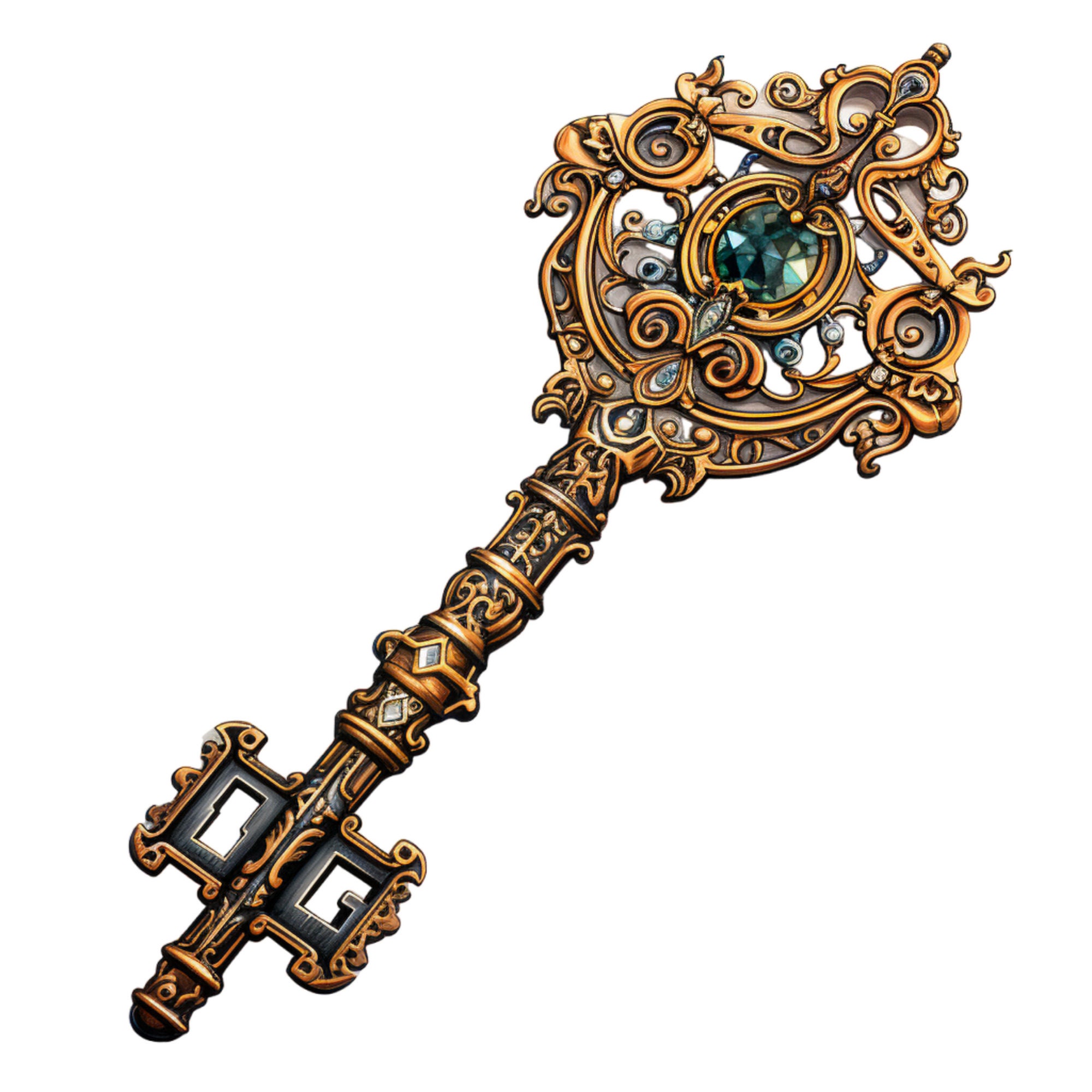 Ornate Key Clipart Bundle, Intricate Key PNG Clipart Illustrations, for ...