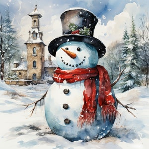 Christmas Snowman Clipart Bundle, for Personal and Commercial Use ...