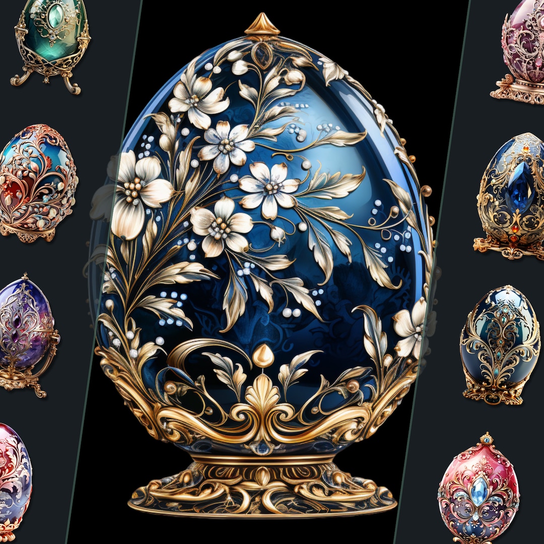 Faberge Egg Clipart Bundle - Exquisite Egg-shaped Illustrations, High ...