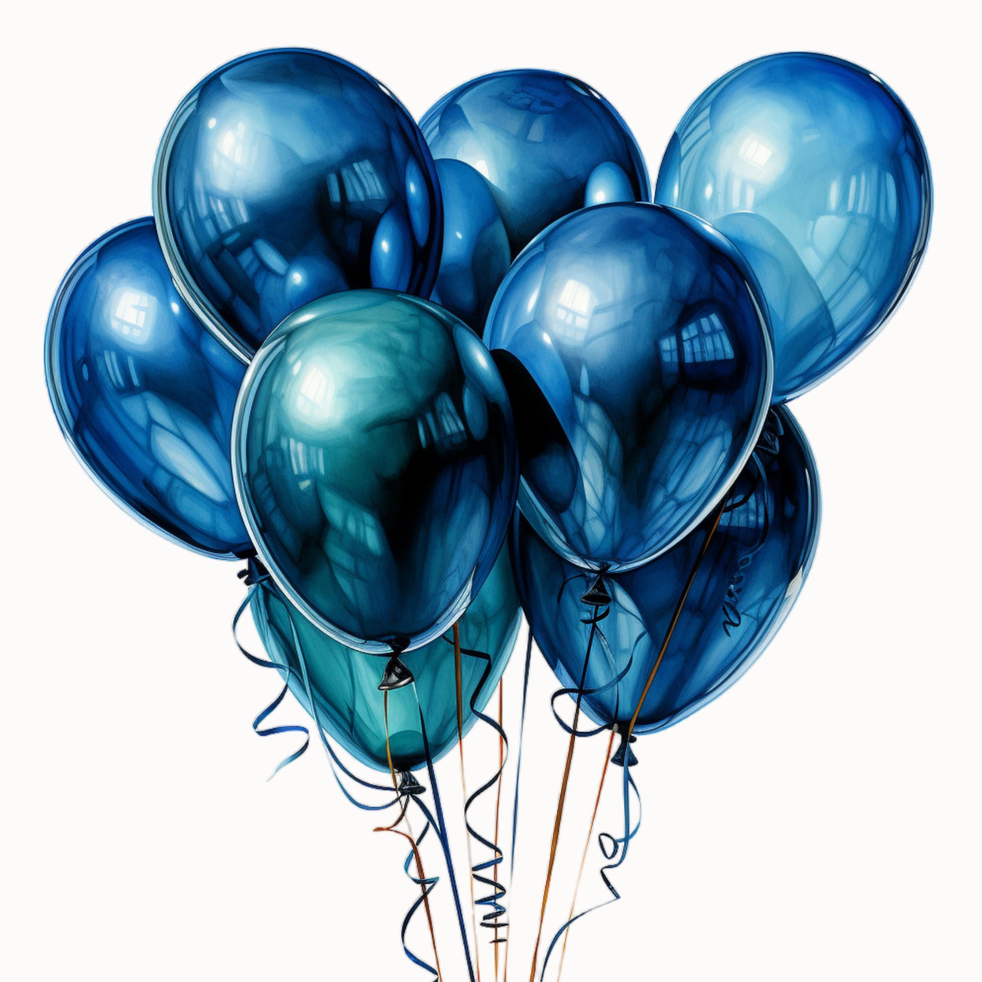 Navy Blue Balloon PNG Clipart Bundle for Personal & - Etsy