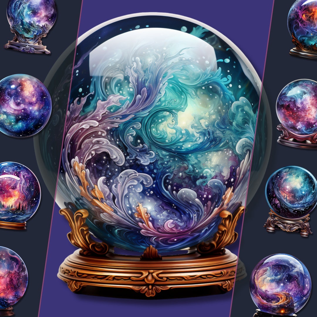 Magical Galaxy in Crystal Ball PNG Clipart Bundle – for Personal ...