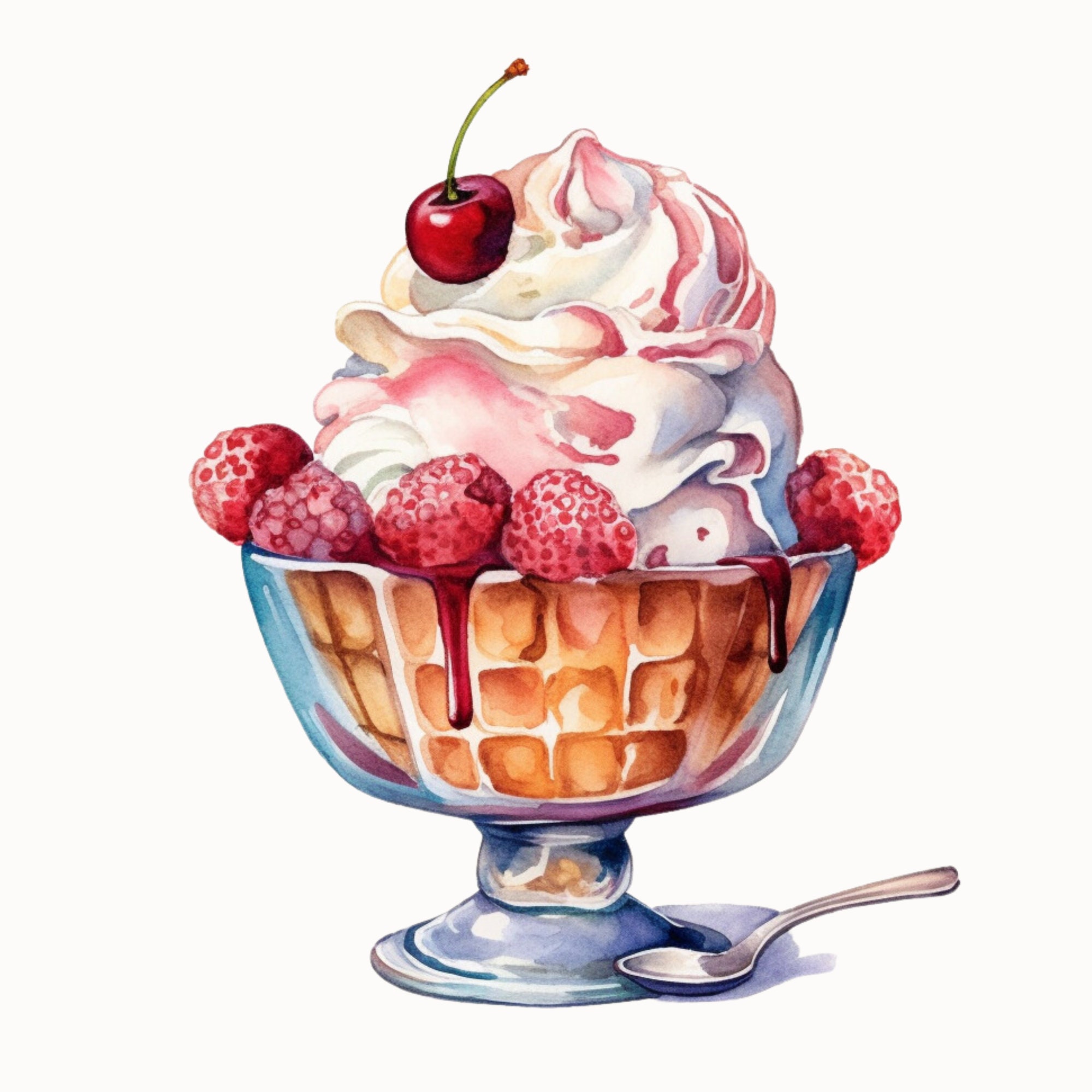 Ice Cream Sundae Clipart Collection PNG Graphics, Perfect for DIY ...