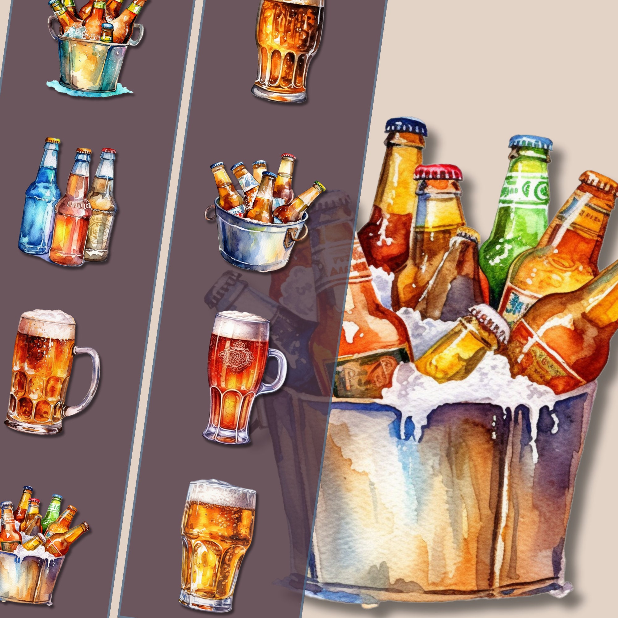 Beer Clipart Collection PNG Graphics for DIY Projects - Etsy UK
