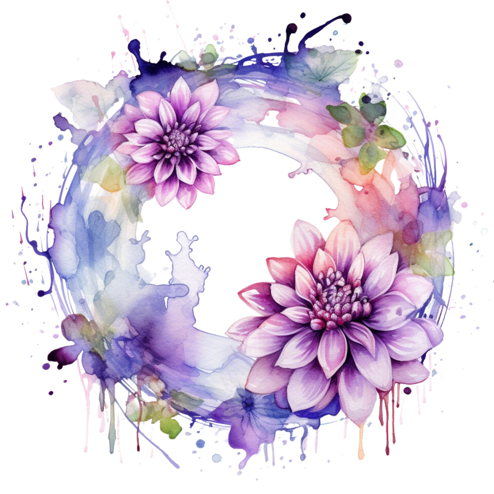 Flower Clipart Bright Blossoms Watercolor Collection Vibrant - Etsy