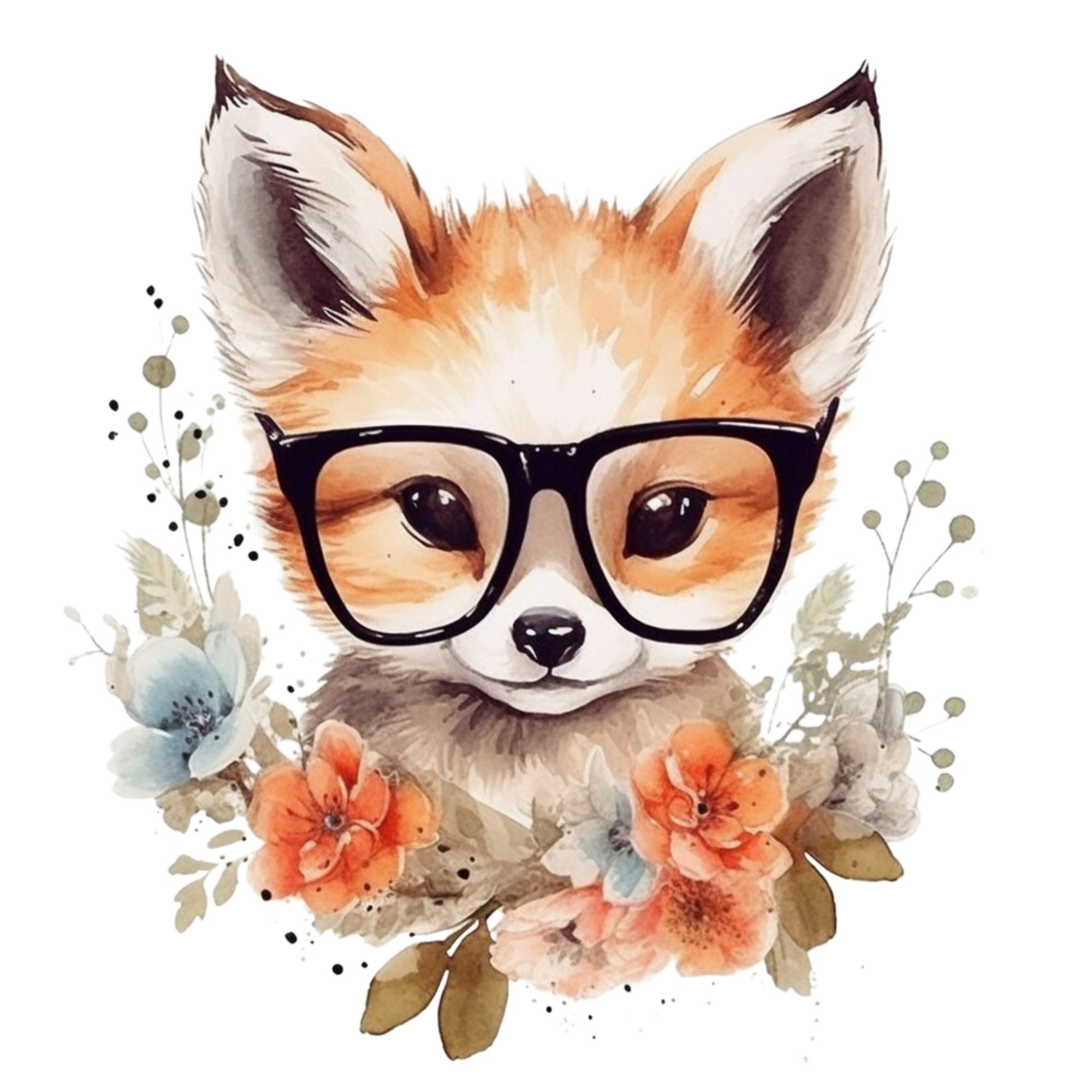 Fox Wearing Glasses Clipart Collection PNG Graphics, Transparent ...