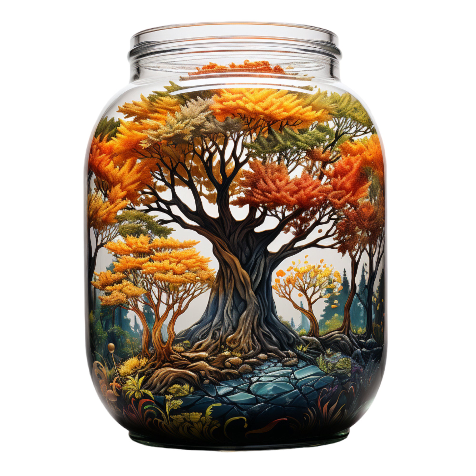 Fall Tree in a Jar Clipart Bundle PNG for Digital Art Junk - Etsy