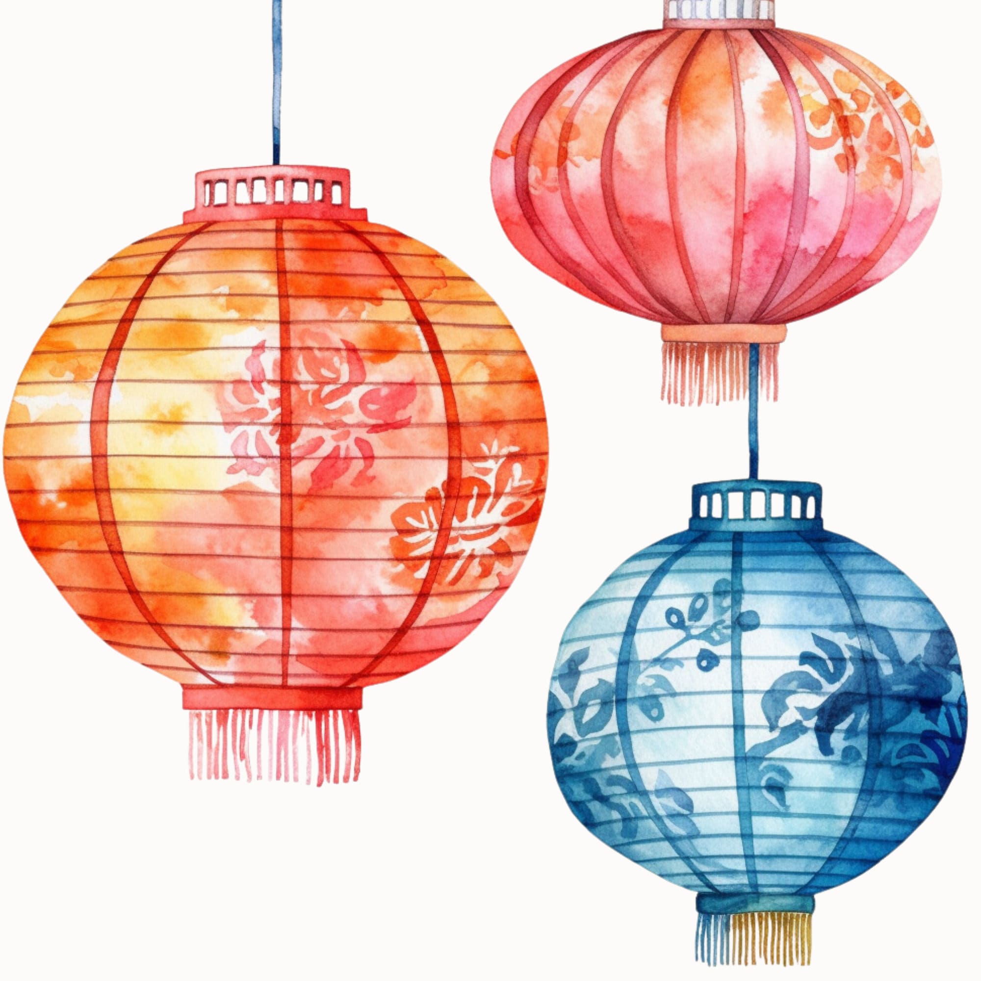 Paper Lantern Clipart Collection PNG Graphics Perfect for DIY Projects ...