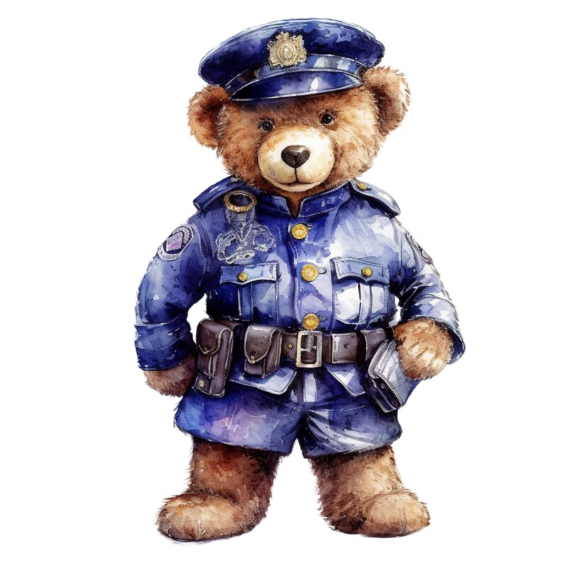 Teddy Bear Police Officer Clipart Cute, High-resolution PNG ...