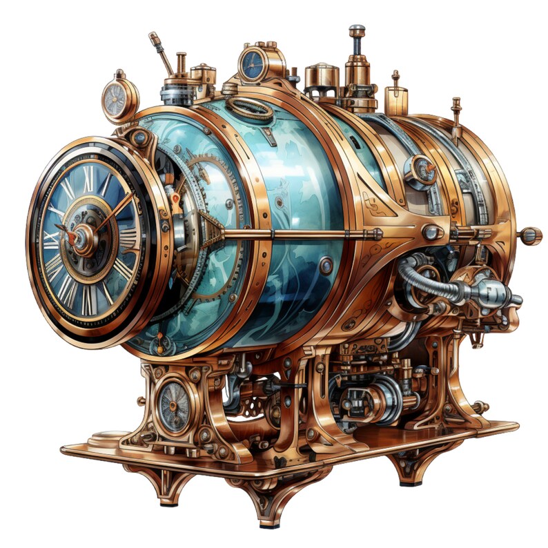 Steampunk Engine Clipart Bundle PNG Clipart Mechanical Gears - Etsy