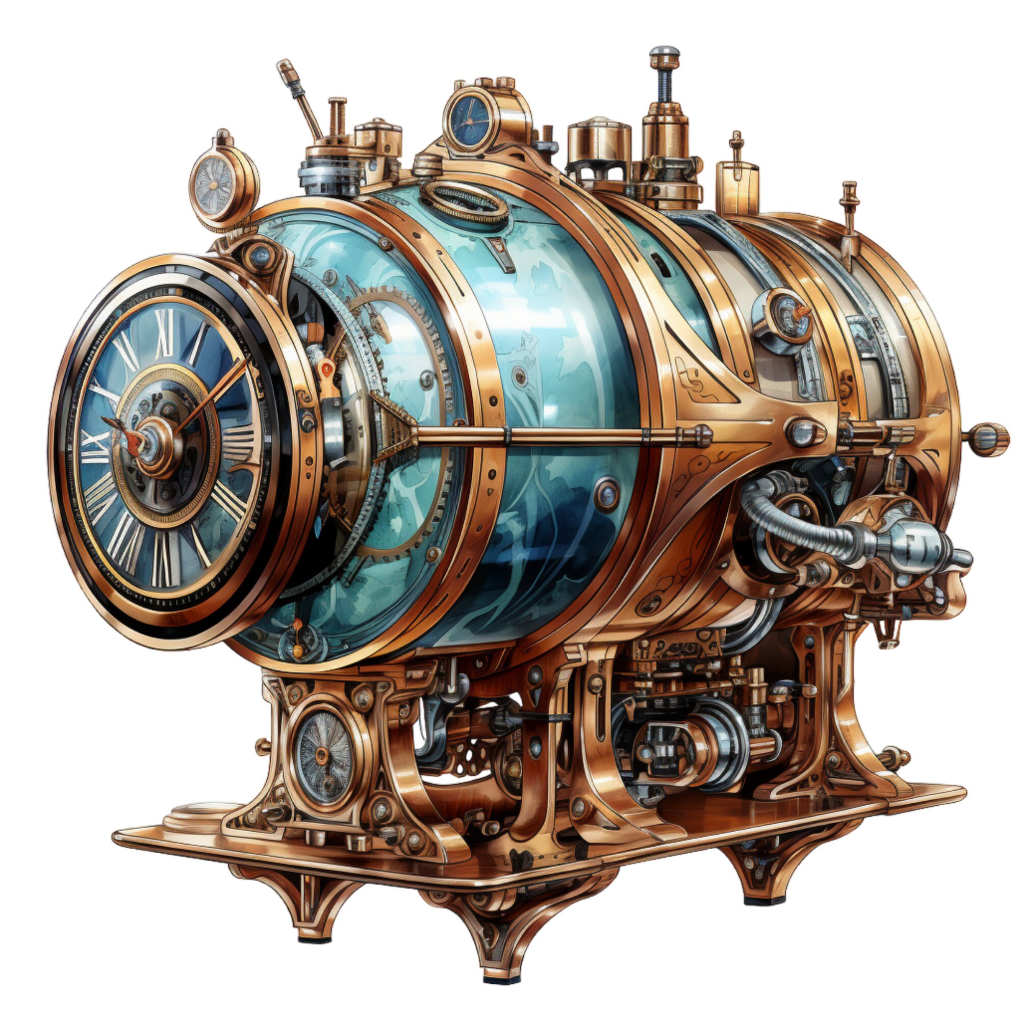 Steampunk Engine Clipart Bundle PNG Clipart Mechanical Gears - Etsy