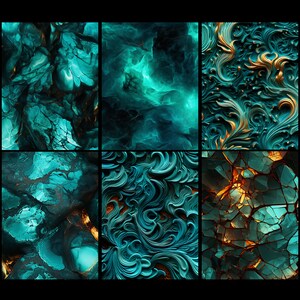 Turquoise Texture Seamless Patterns Bundle, High-resolution 400 DPI ...