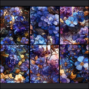 Stained Glass Violet Seamless Patterns Bundle, High-resolution 400 DPI ...