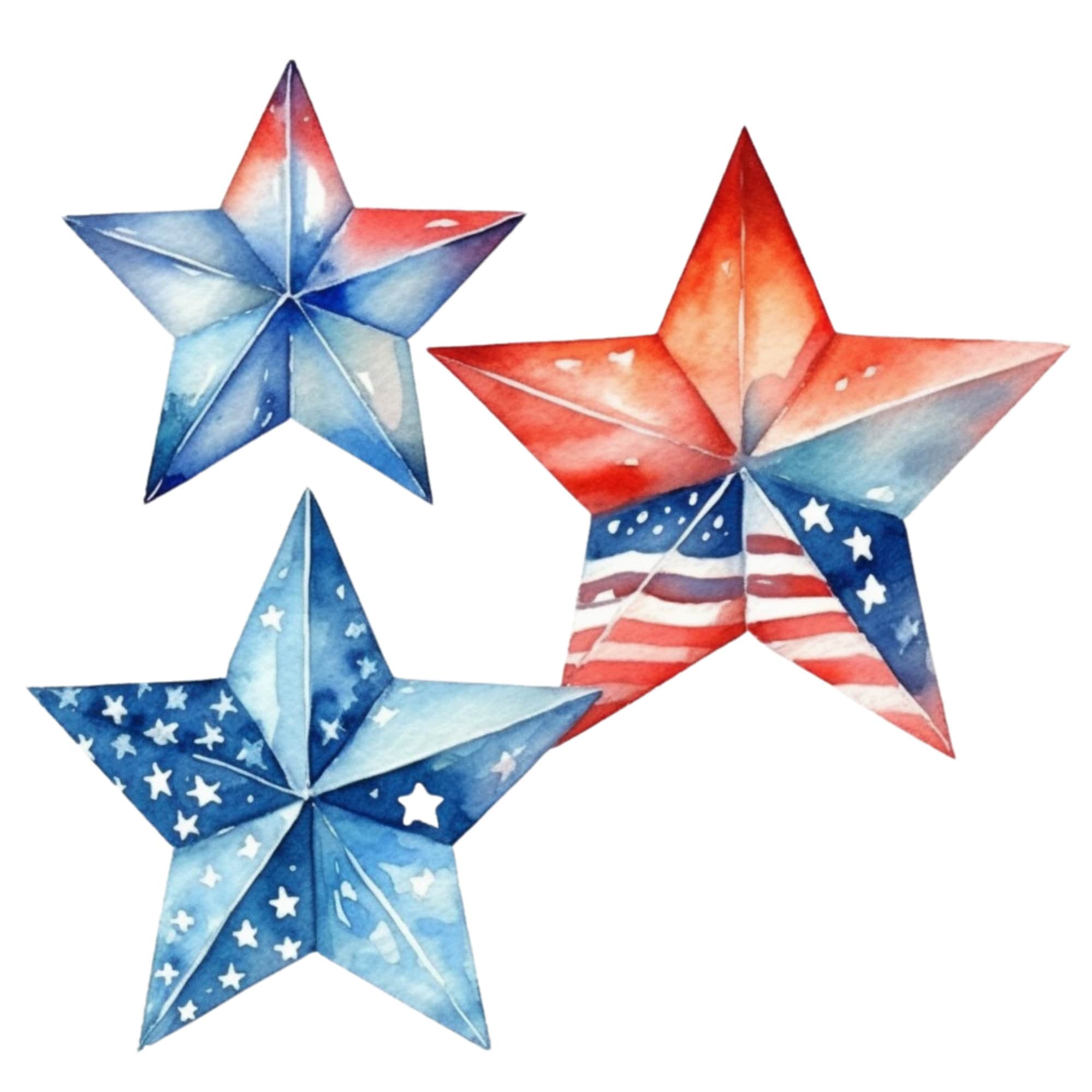 4th of July Clipart Star-spangled Splendor Watercolor Clipart ...