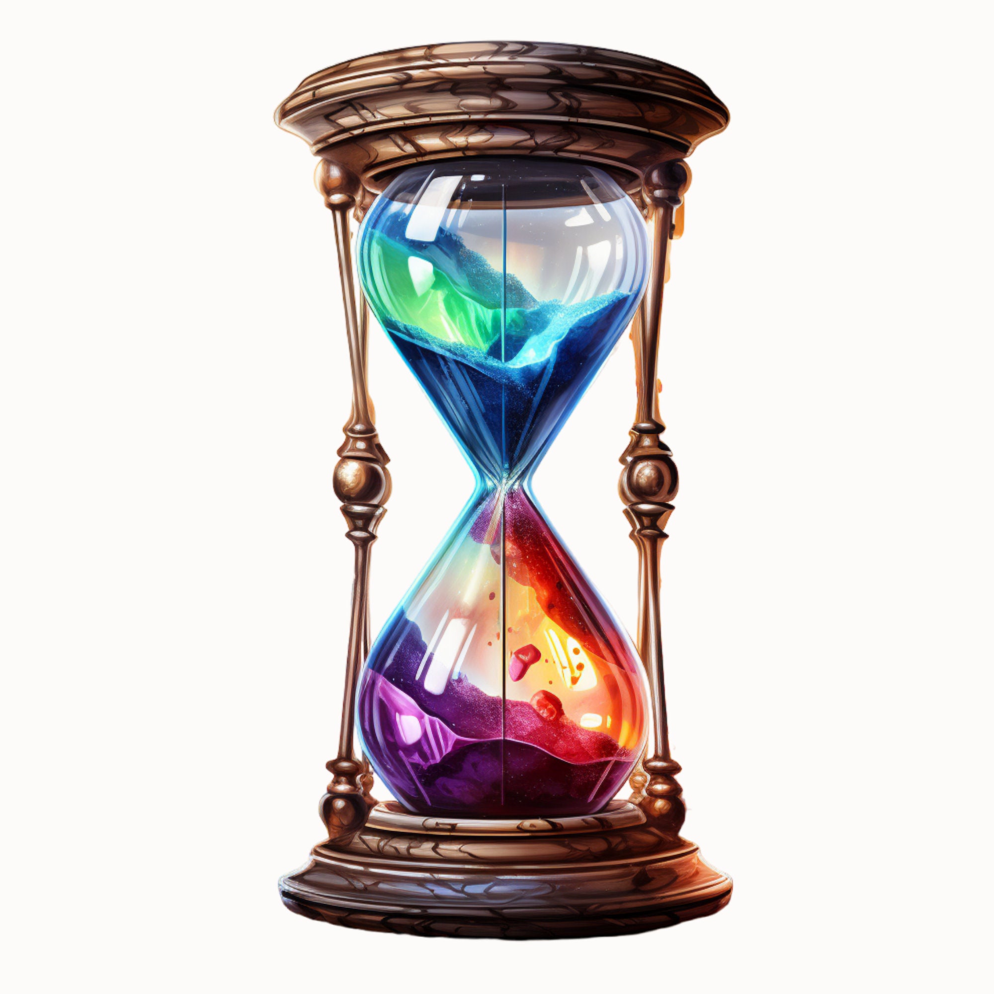 Rainbow Hourglass Clipart Bundle PNG Clipart Time Symbol - Etsy