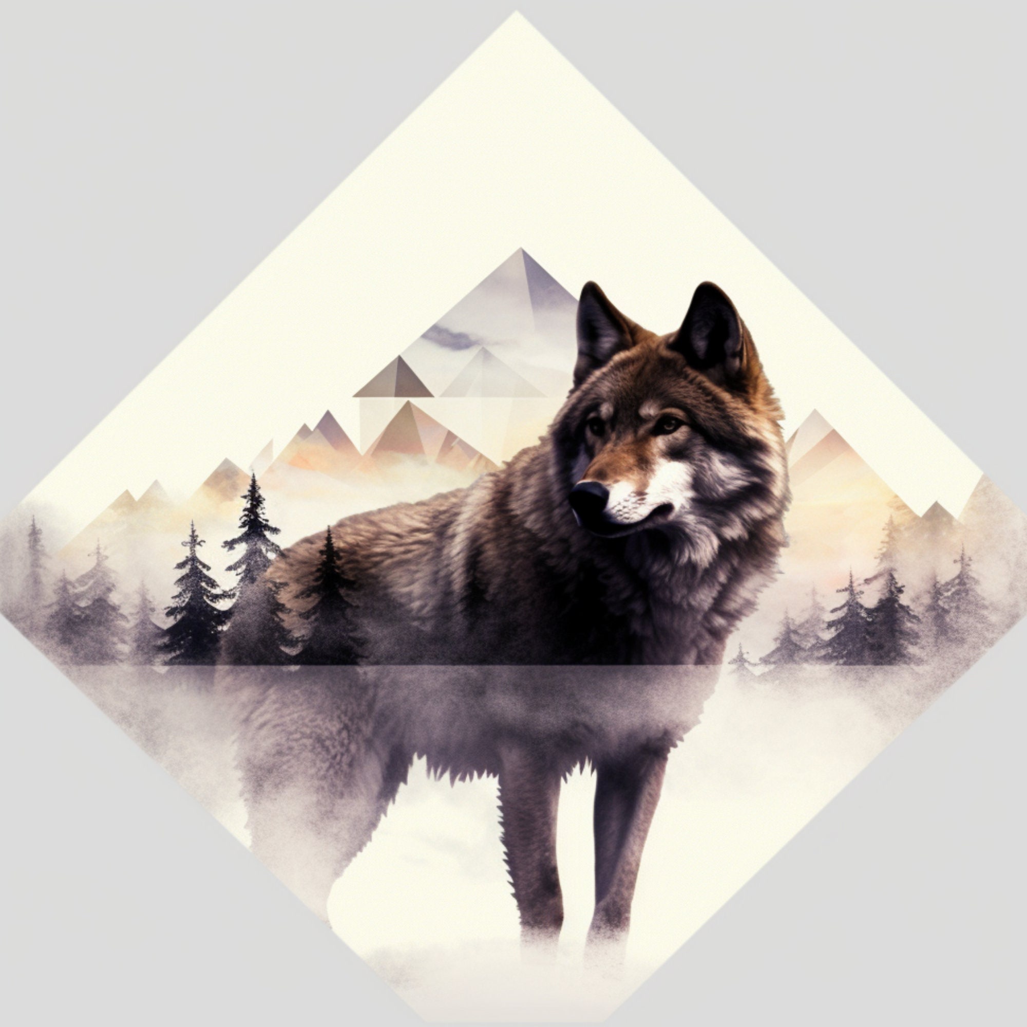 Double Exposure Wolf Clipart Bundle High-resolution PNG - Etsy