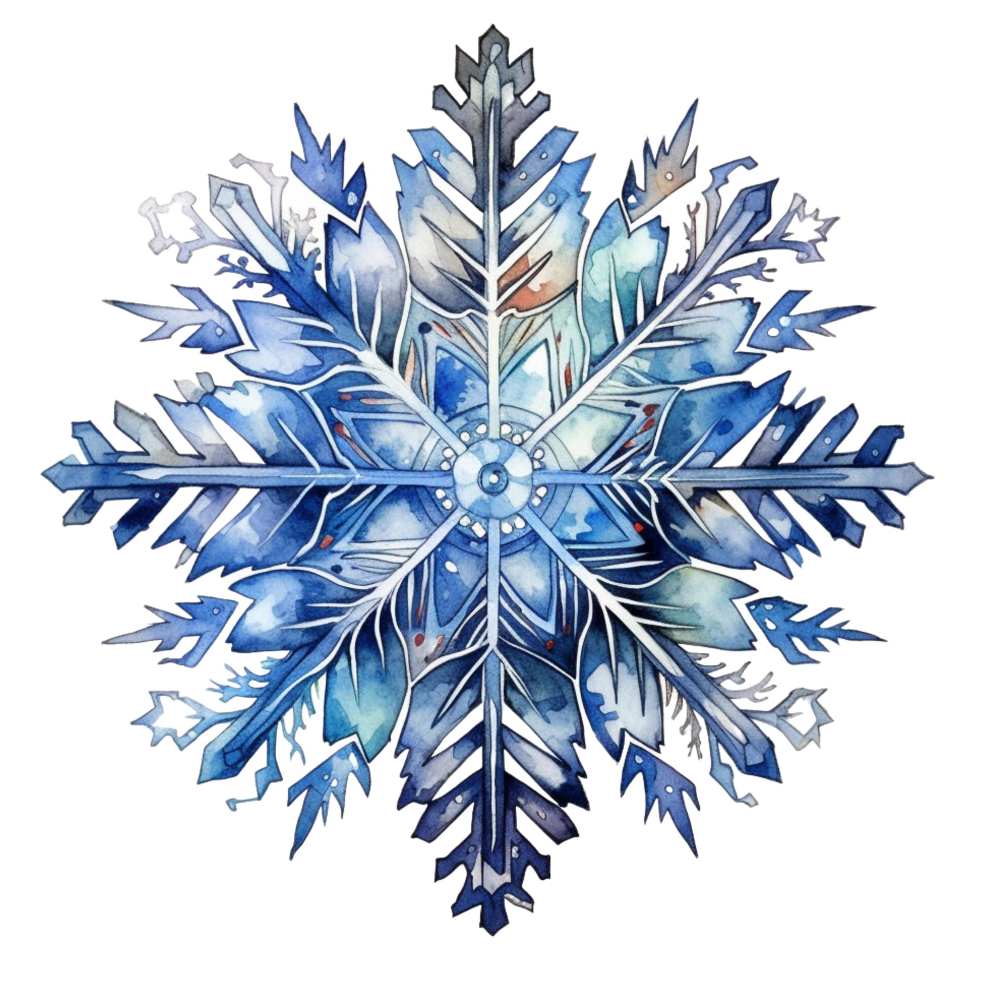 Snowflake Clipart Collection PNG Graphics Transparent - Etsy